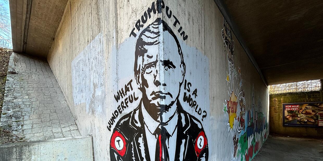 Banksy lässt grüßen: Trump und Putin in Coburg