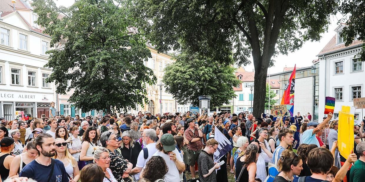 In Bamberg protestieren Demonstranten gegen AfD-Veranstaltung mit ...