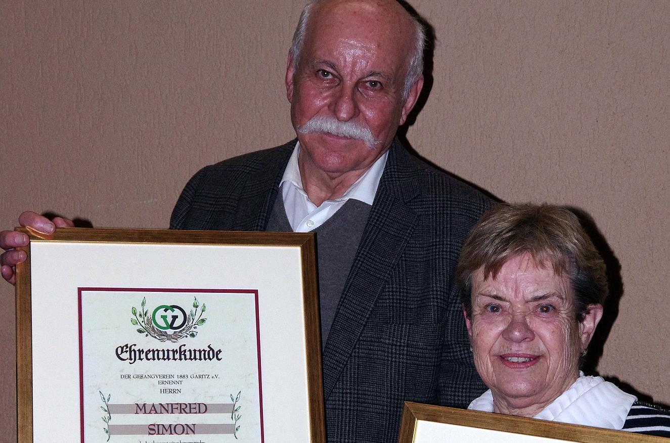 Gesangverein Garitz: Jahreshauptversammlung mit Ehrungen