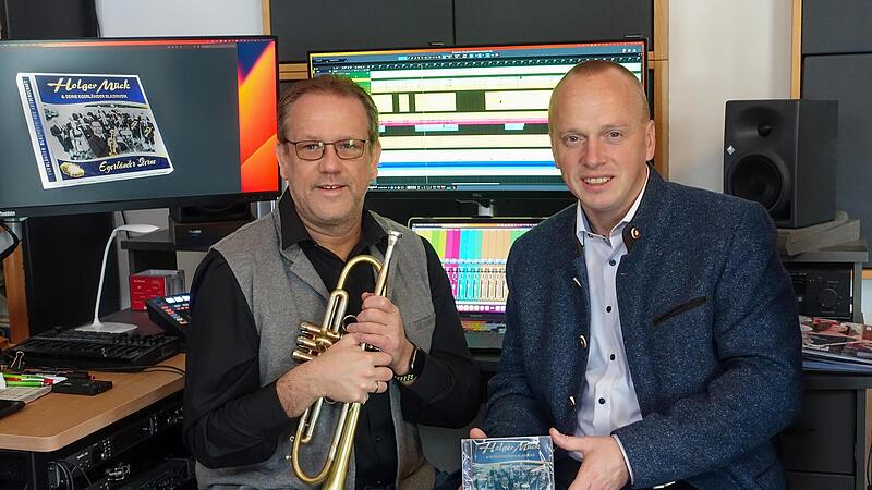 Holger Mück und Thomas Löffler im Brassonic-Tonstudio in Buchbach