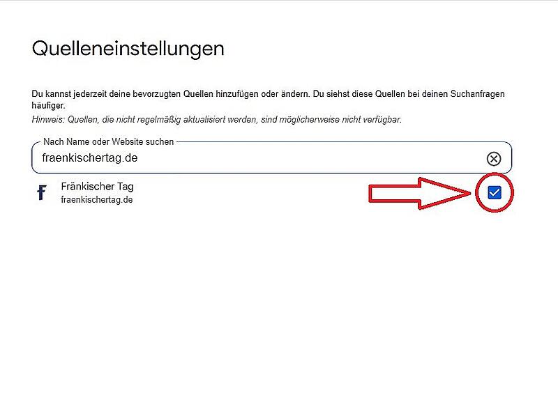 So zeigt Ihnen Google mehr Inhalte vom Fränkischen Tag