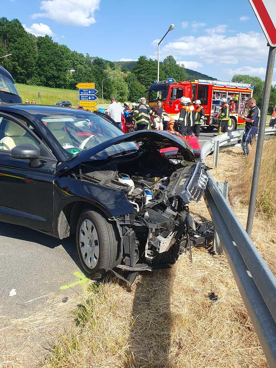 Vier Verletzte bei Frontalzusammenstoß in Kulmbach