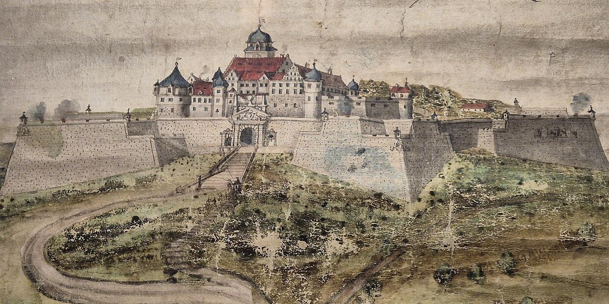 Kronach: Historische Zeichnung zeigt Festung Rosenberg