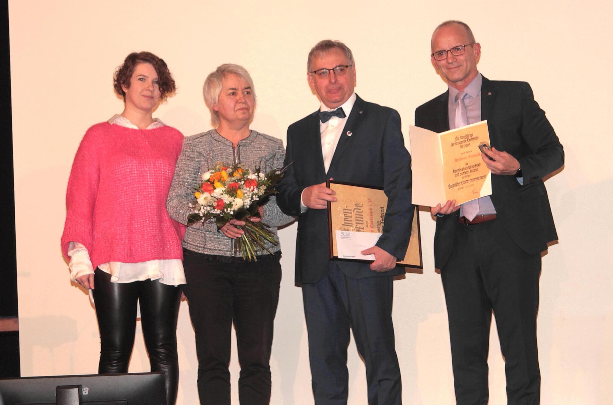 75 Jahre SV Rapid Ebelsbach mit Urkunden vom BLSV und Ehrung für Otto Frank