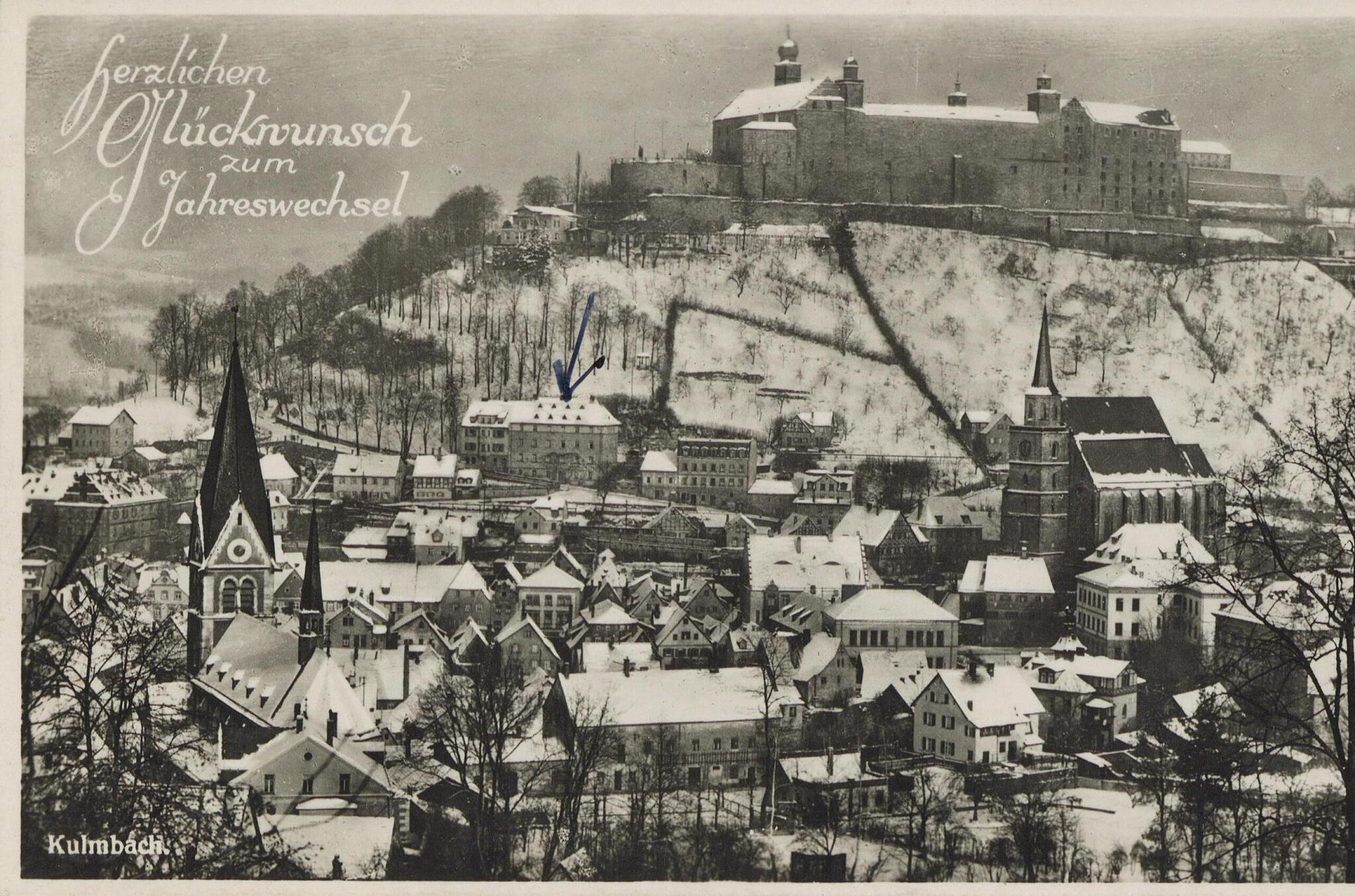 Im Kulmbacher Stadtarchiv werden historische Grußkarten zu Weihnachten ...