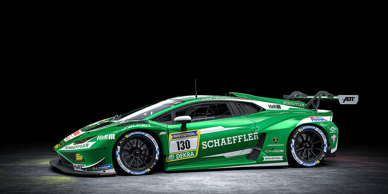 Abt stellt Lamborghini für 24h Nürburgring im Schaeffler-Design vor