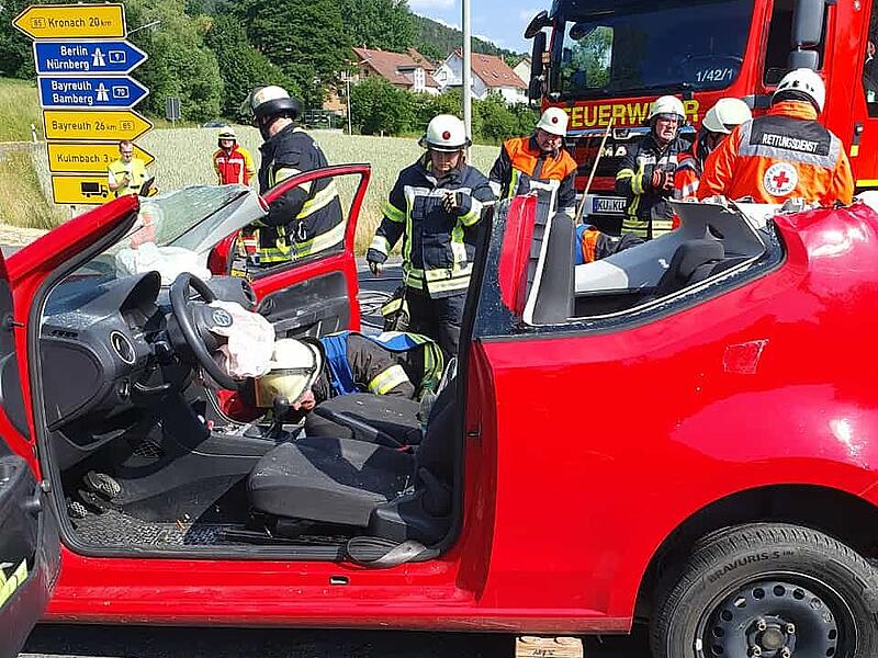 Vier Verletzte bei Frontalzusammenstoß in Kulmbach