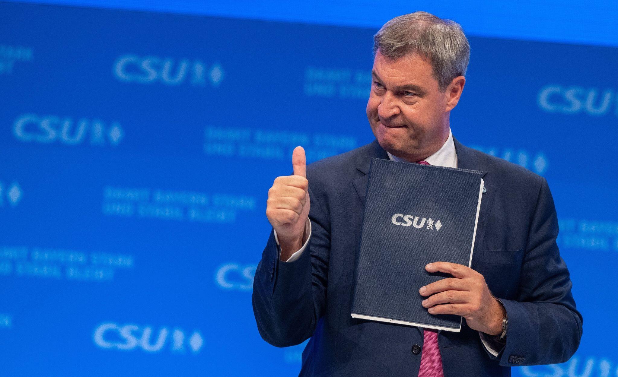 Söder mit persönlichem Rekord als CSU-Chef bestätigt