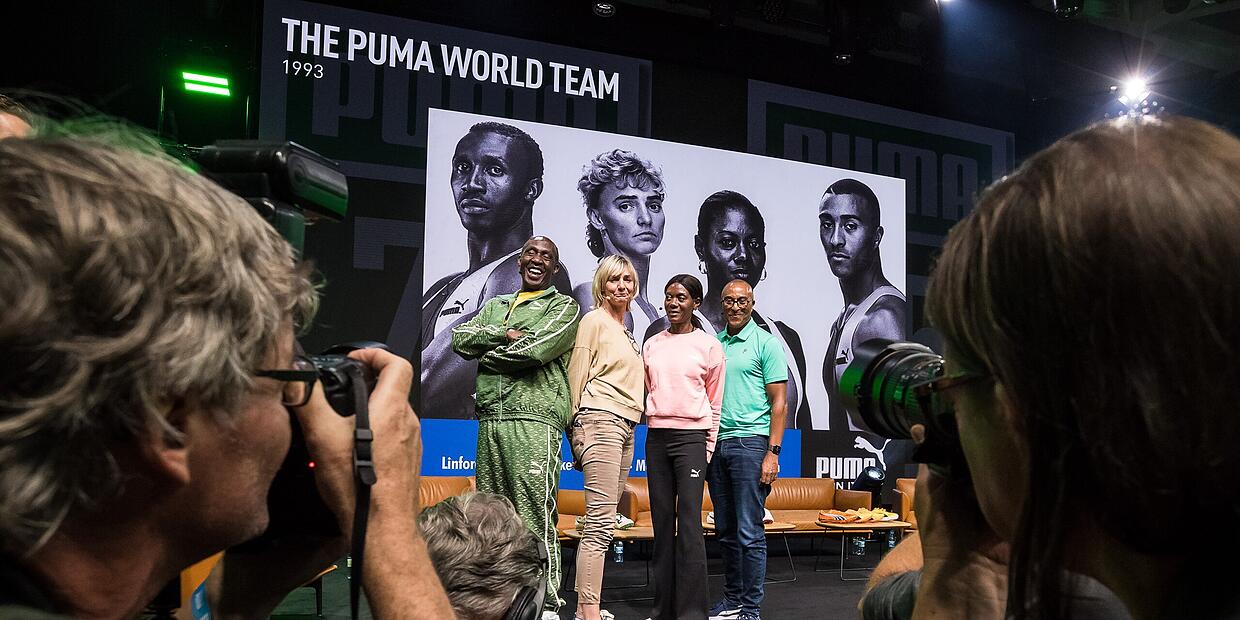 75 Jahre Puma: Usain Bolt, Boris Becker, Lothar Matthäus feiern mit dem ...