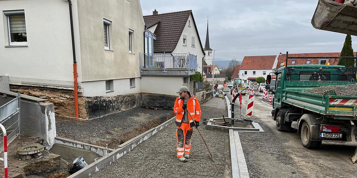 Bauarbeiten Am Kohlenberg in Fuchsstadt gehen zügig voran