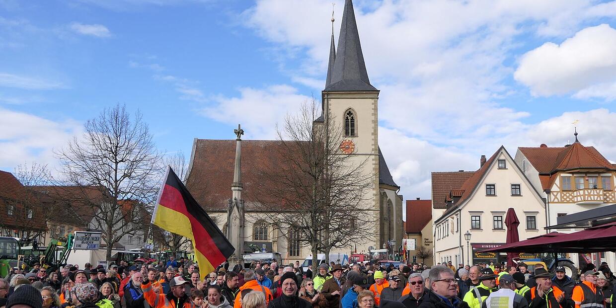 Protest in Haßfurt mit Unterstützung für AfD