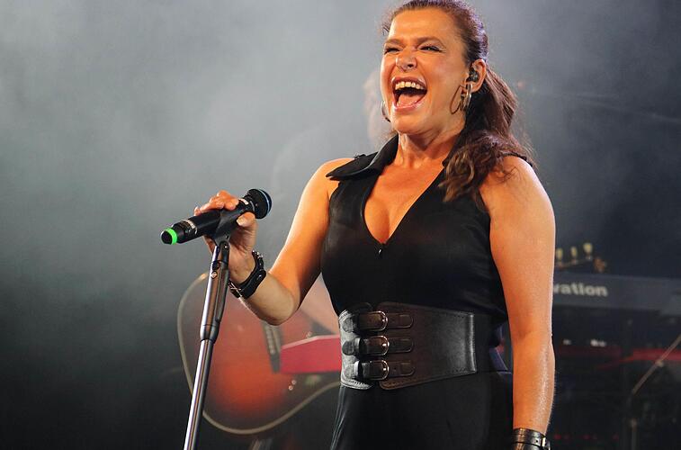 Julia Neigel vor ihrem Auftritt beim Jazz- und Blues-Festival in ...